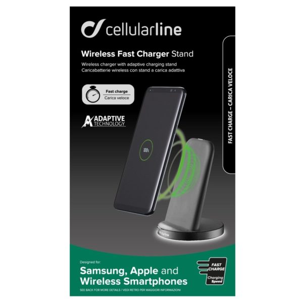 Buy Cellular Line Wireless Fast Charger Stand Black – Price ...