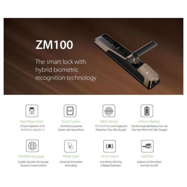 Buy ZK Bio Lock ZM100 Hybrid Biometric Smart Door Lock – Price ...