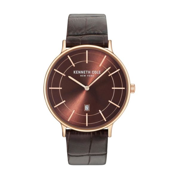 Buy Kenneth Cole Classic Watch For Men with Brown Leather Strap – Price ...
