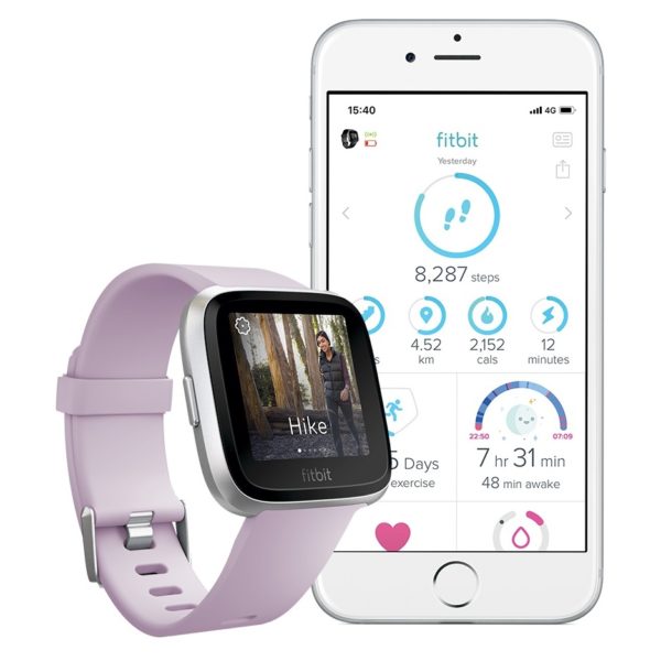 Buy Fitbit Versa Lite Edition Smart Watch – Lilac/Silver Aluminum ...