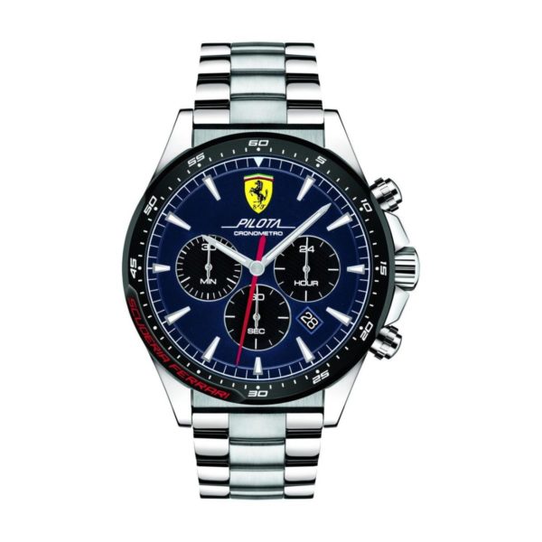 Buy Ferrari 830598 Pilota Quartz Silver Stainless Steel Watch Men ...