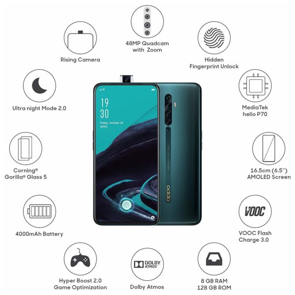 Buy Oppo Reno2 F 128GB Lake Green 4G Dual Sim Smartphone CPH1989 ...