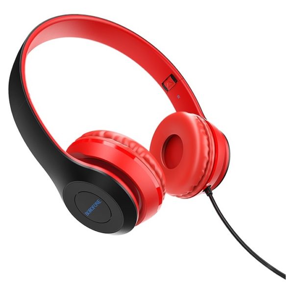 Buy Borofone BO5 Star Sound Wired Headphones with Mic Black/Red – Price ...