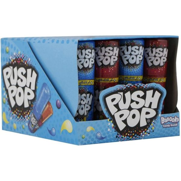 Buy Bazooka Push Pop Raspberry and Cola Flavour Hard Candy 15g (Pack of ...