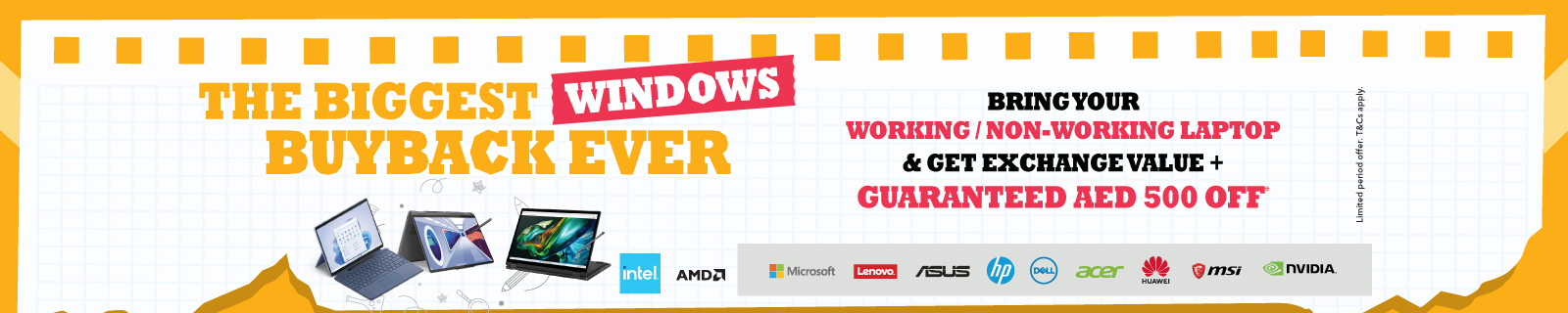 Windows Laptops Buyback Offer (Flat AED 500 Off) – Sharaf DG UAE