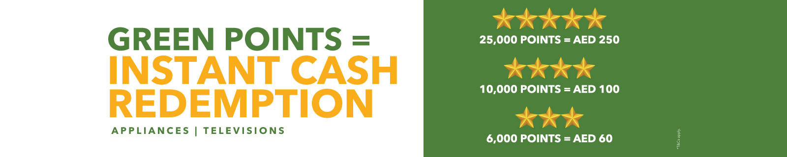 Green Points – Instant Cash Redemption – Sharaf DG UAE
