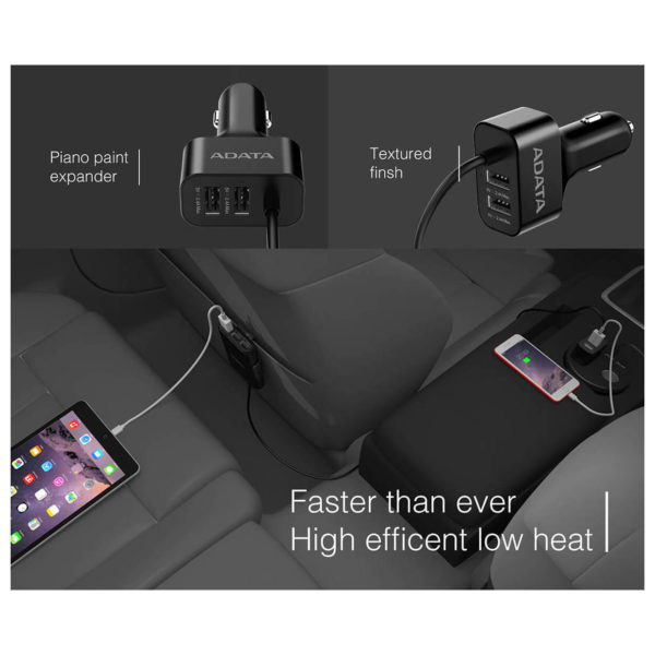 Buy online Best price of Adata CV0525 USB 5 Ports Car Charger – Black ...